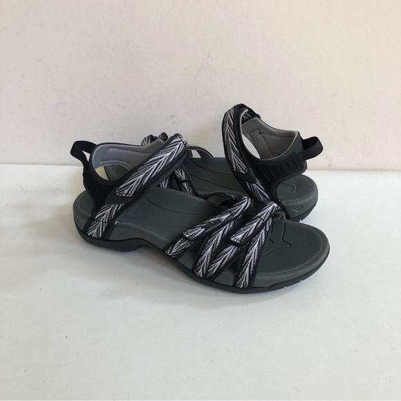 Teva | Shoes | Teva Women Tirra Palm Black White Multi Strappy Sports ...